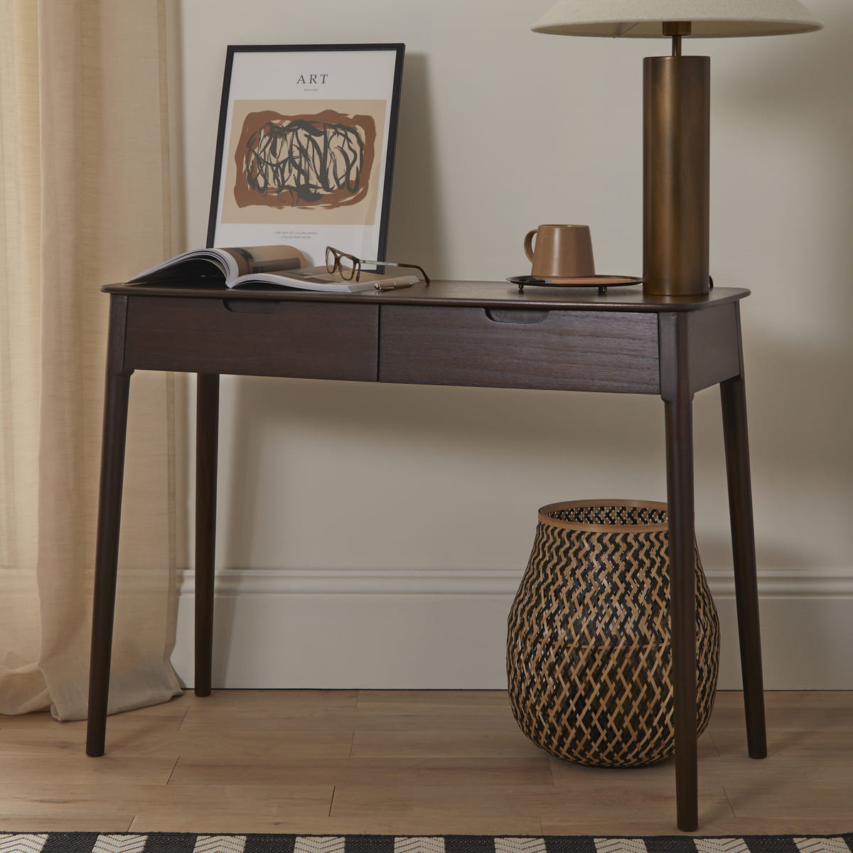 Norway 2 Drawer Walnut Console Table – Living with Luxury